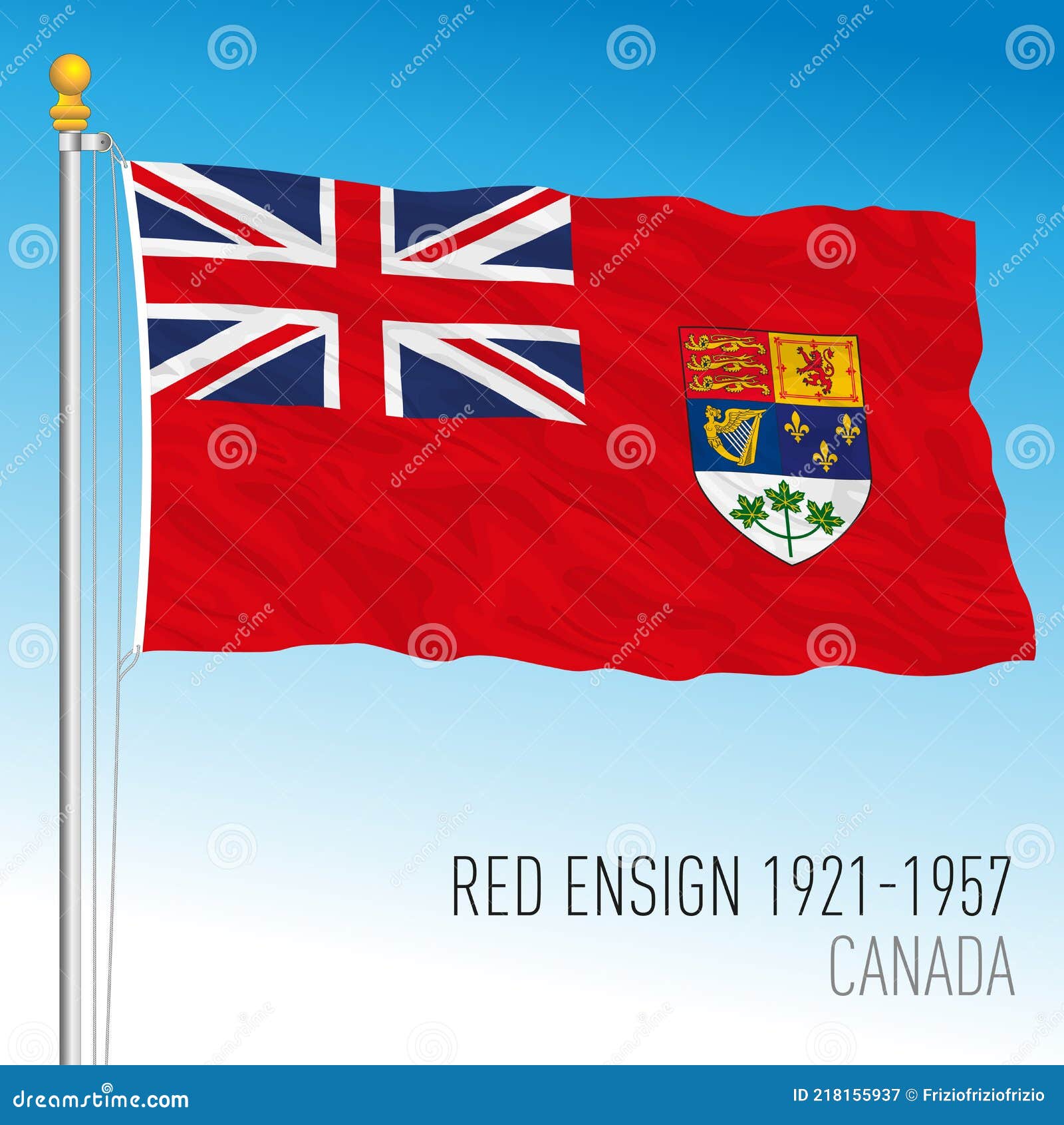 Canadian Red Ensign Historical Flag, 1921 - 1957, Canada Stock Vector ...
