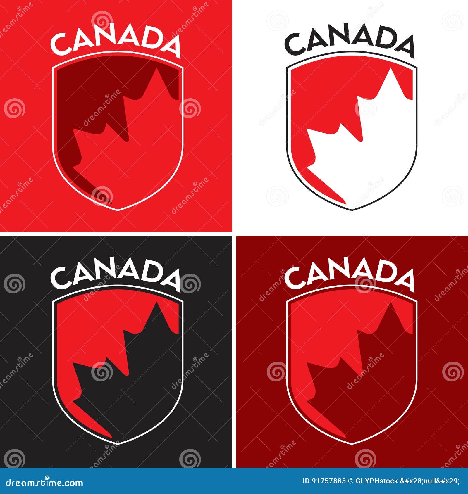Canadian Shield stock vector. Illustration of flag, pride - 91757883