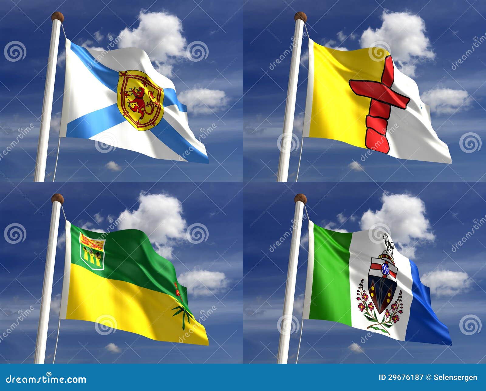 Canadian State Flags stock illustration. Illustration of clipping ...
