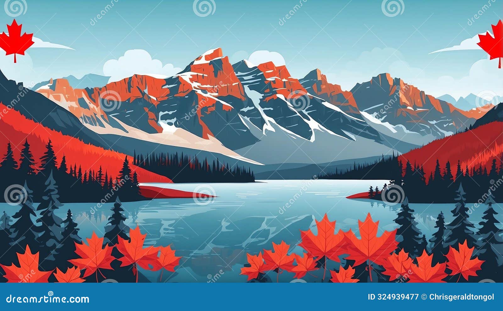 Canadian Themed Wallpaper for Presentations and Office Ai Generated ...