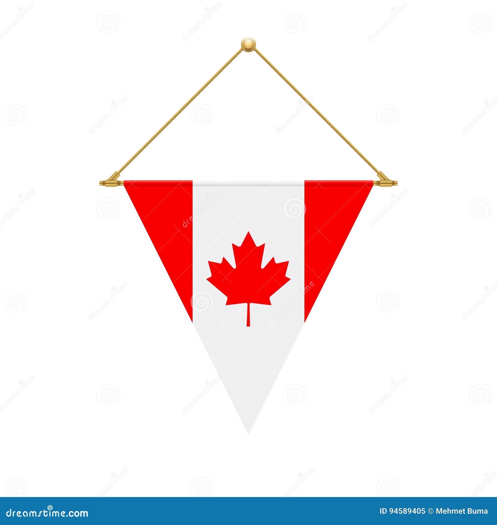 Canadian Triangle Flag Hanging, Illustration Stock Vector ...