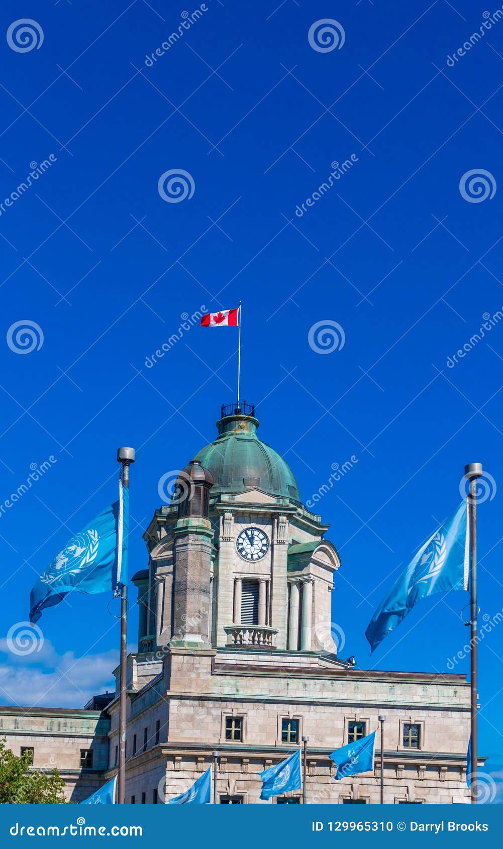 Flags at Old Quebec City Building Editorial Image - Image of flag ...