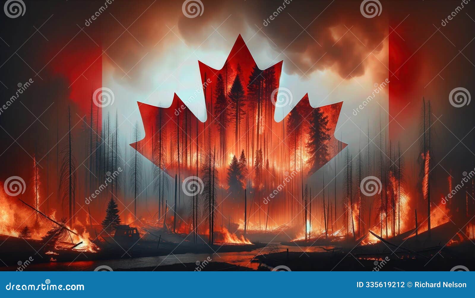 Wildfire Devastation Amid Climate Change Effects Royalty-Free Stock ...