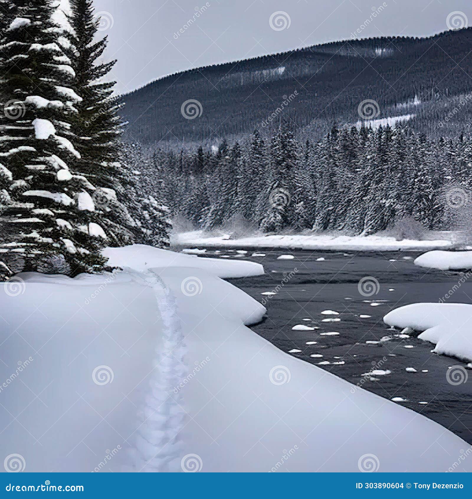 Canadian Winter Scene stock photo. Image of outdoors - 303890604