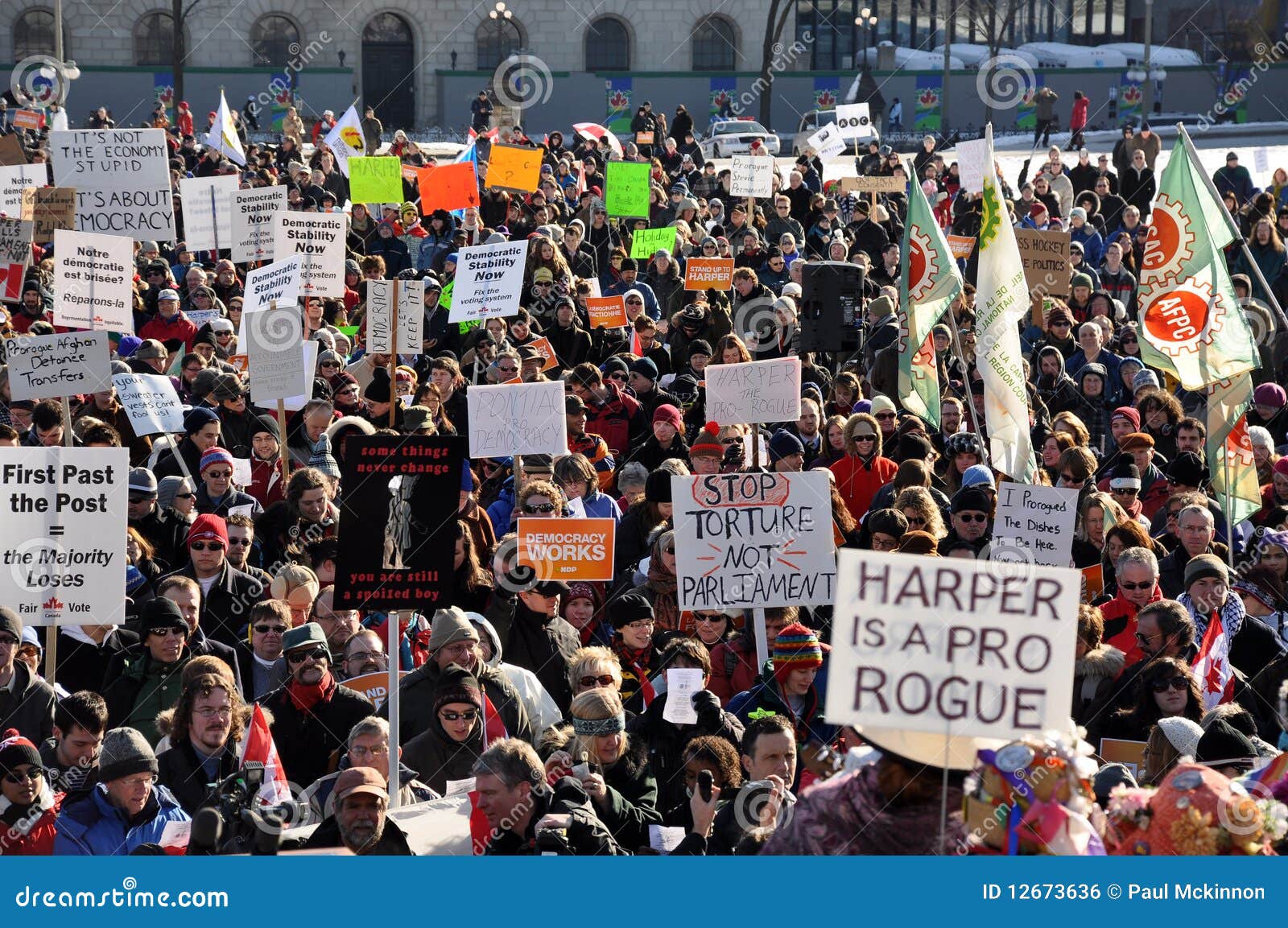 Canadians Protest Suspension of Parliament Editorial Photo - Image of ...