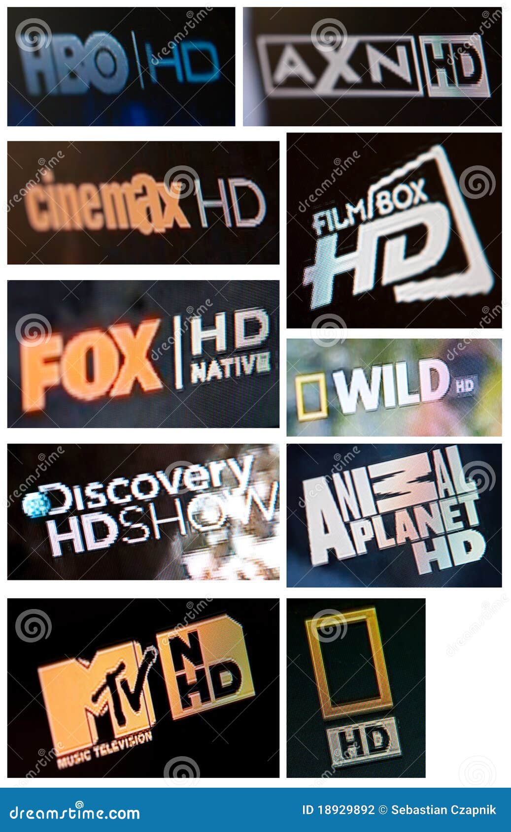 Canais De Televisão Elevados Da Definição Fotografia Editorial - Imagem ...