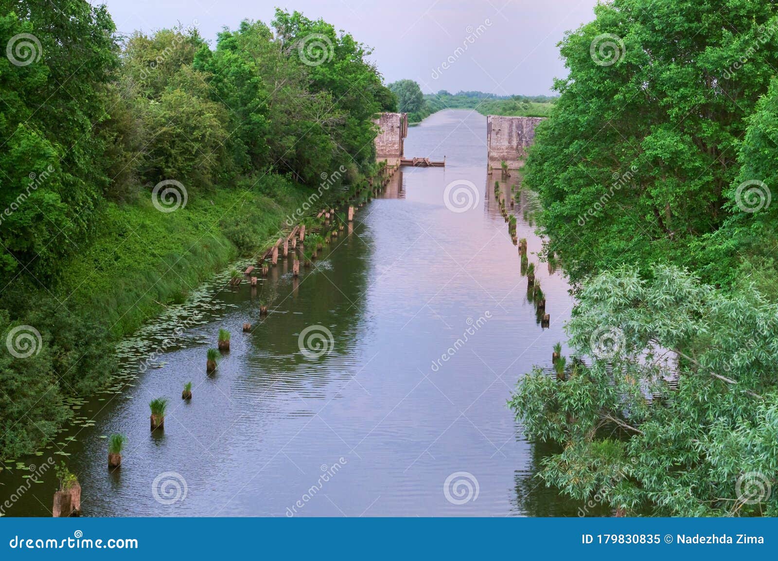 Navigable Channel, Canal - an Artificial Lake Stock Image - Image of ...