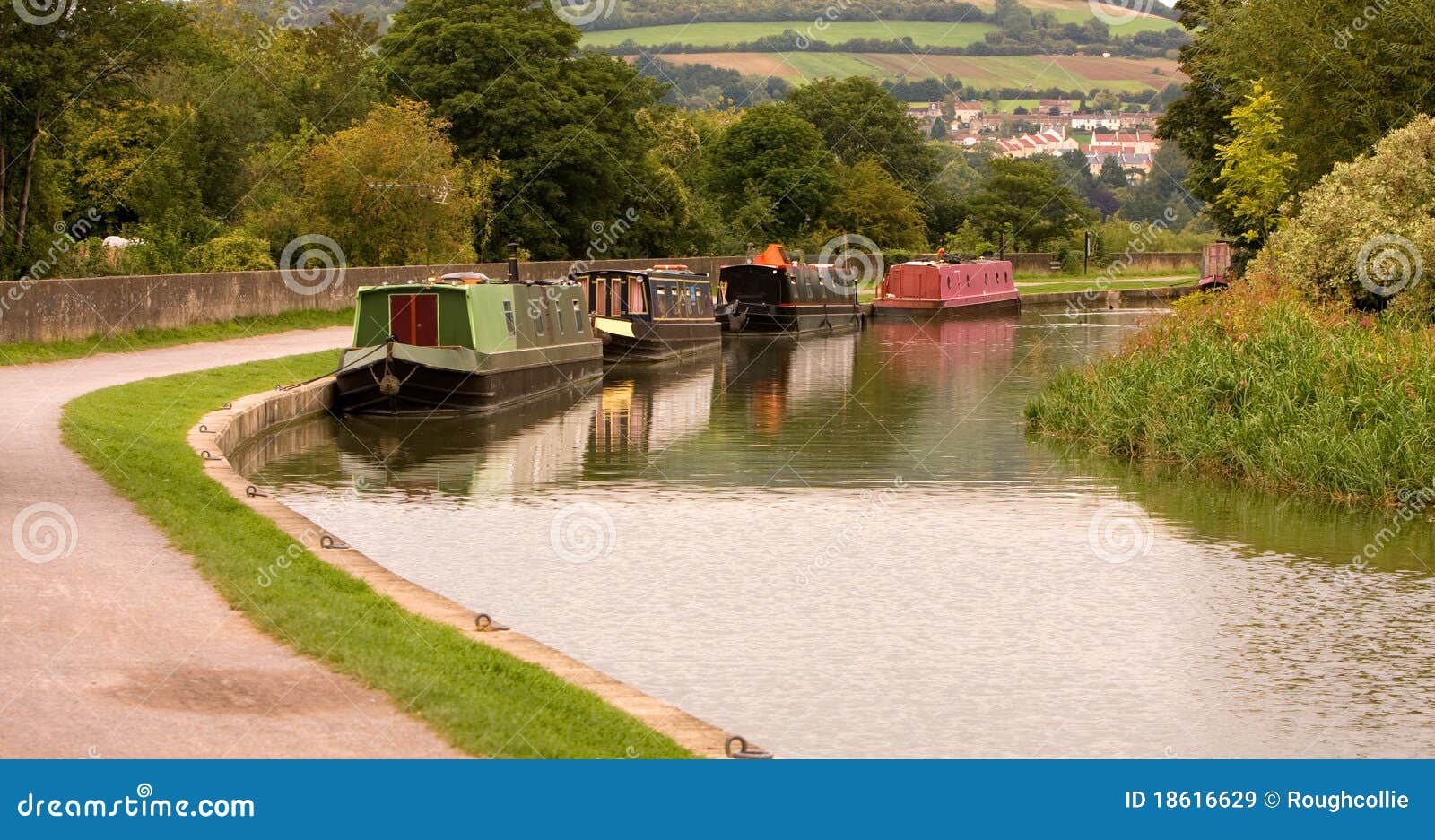 Canal Boats Scene England stock image. Image of river - 18616629