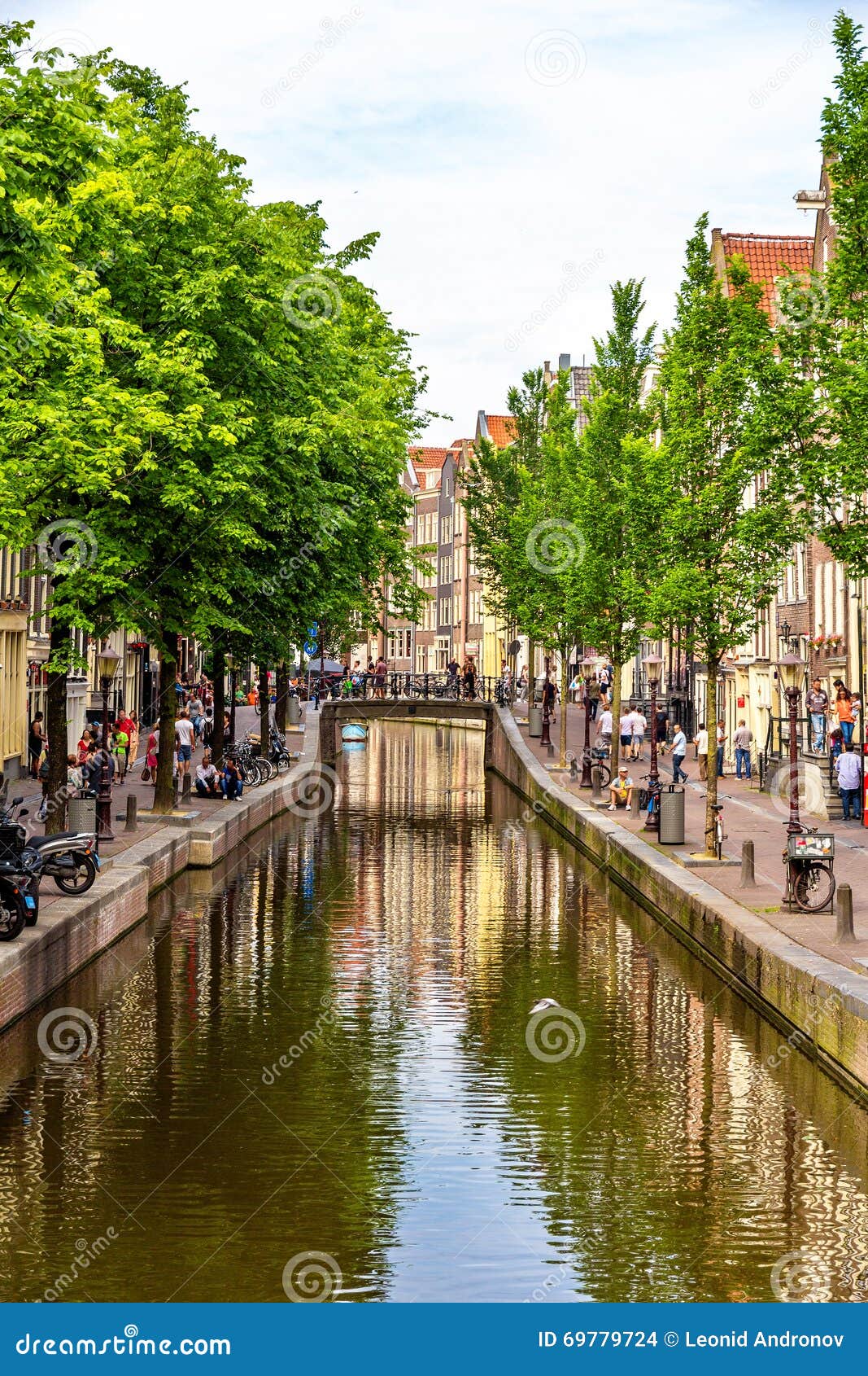 Canal in De Wallen District of Amsterdam Stock Photo - Image of ...