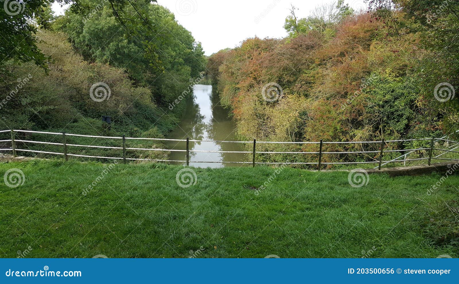 Canal Going Under Bridge into Tunnel Stock Photo - Image of railings ...