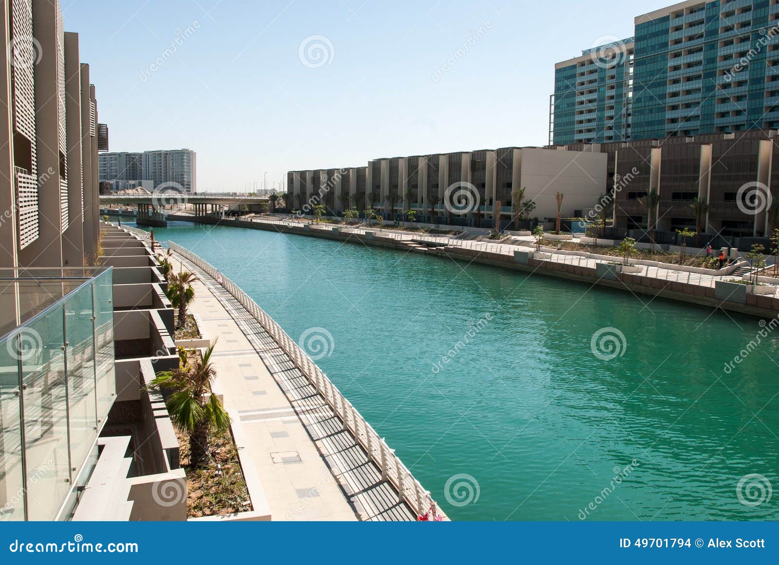 Canal through Housing Complex Stock Photo - Image of water, housing ...
