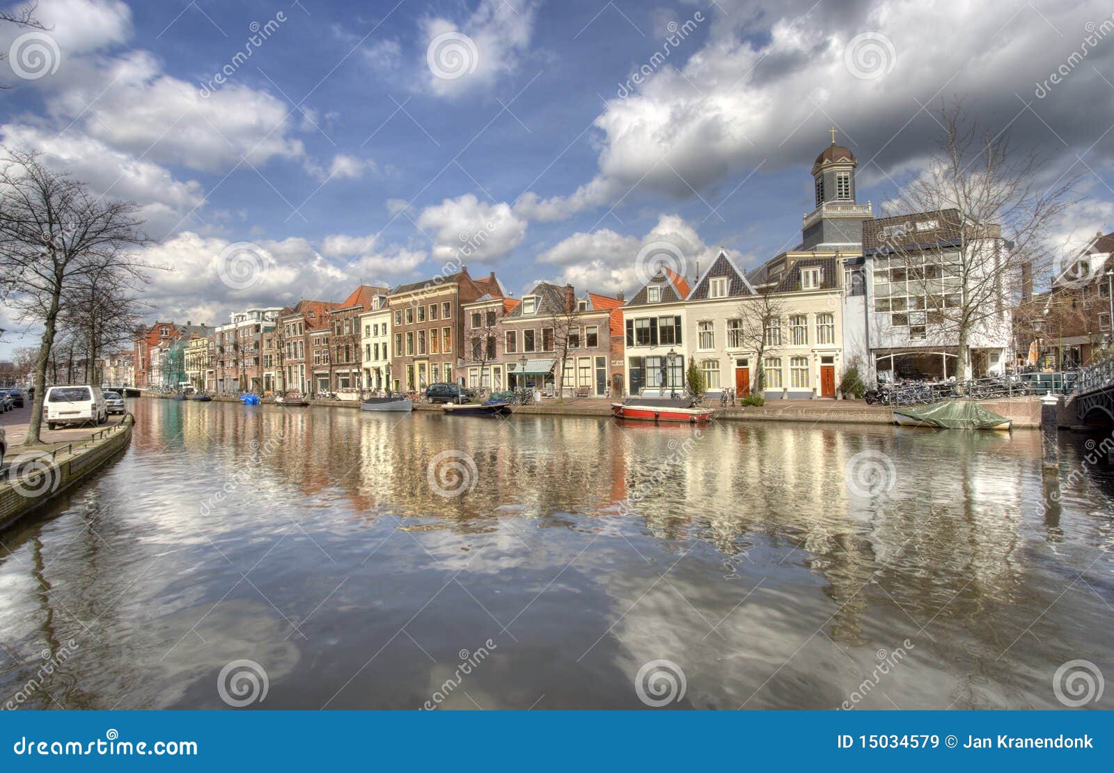 Canal in Leiden, Holland stock image. Image of leiden - 15034579