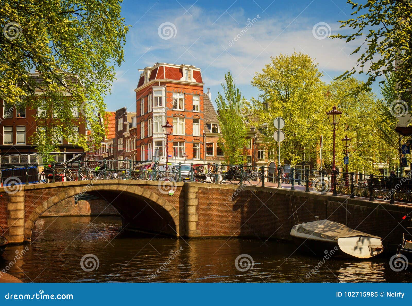 Canal Ring in Amsterdam, Netherland Stock Image - Image of center ...