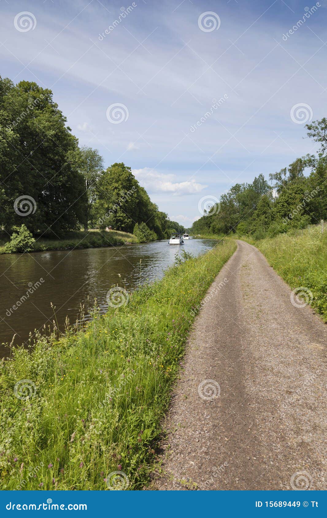Canal road stock image. Image of meadow, dirt, landscape - 15689449