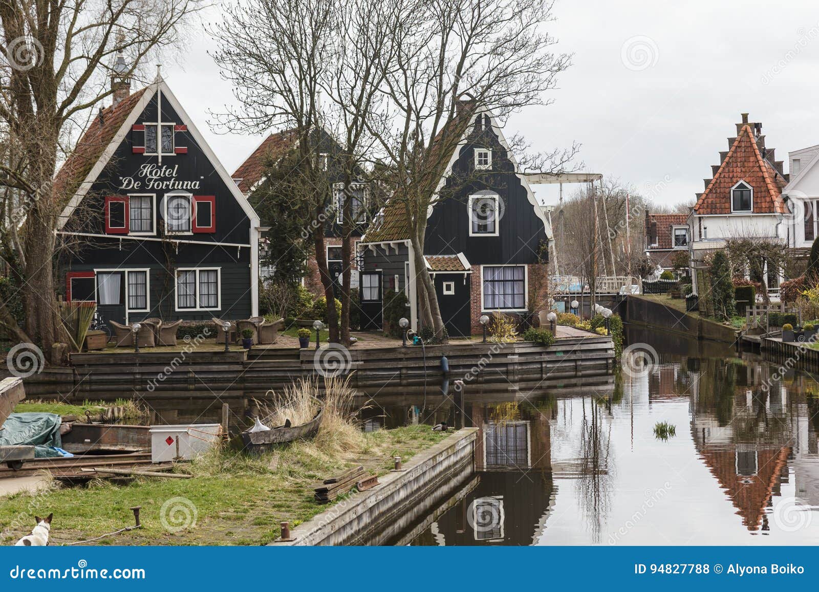 Edam,Netherlands,August 2019. The Architecture Of Edam`s Houses Is A ...