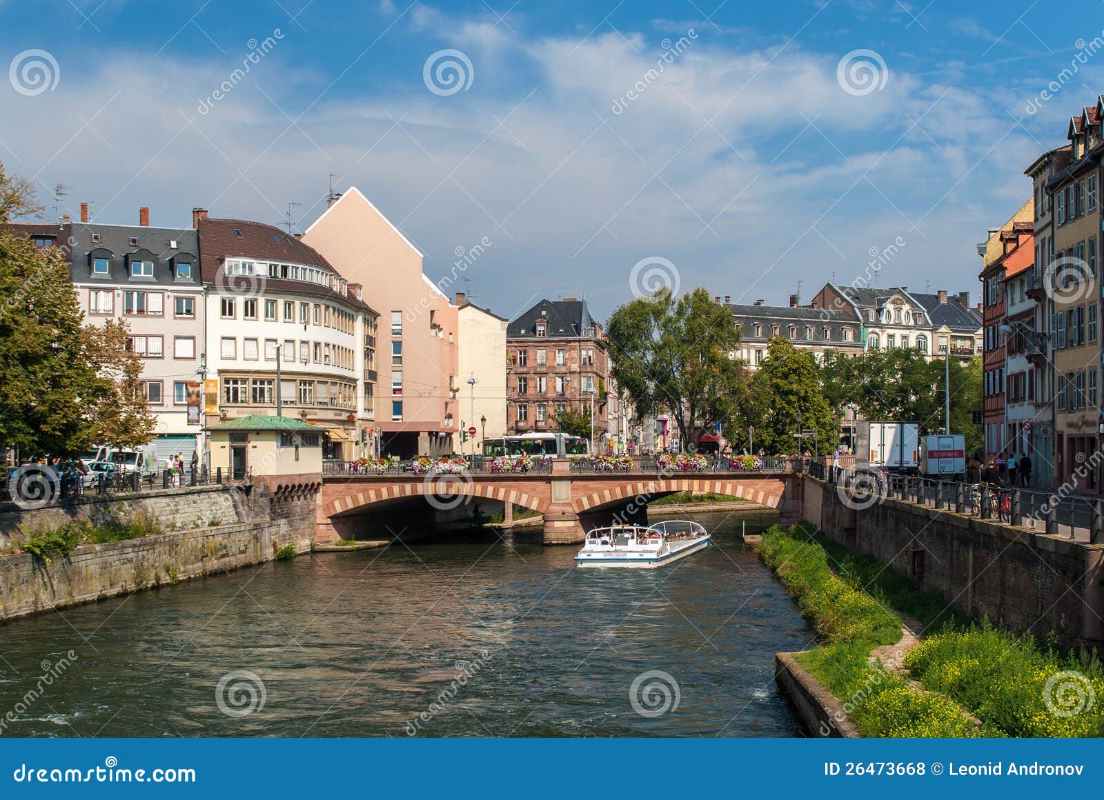 Canal in Strasbourg Sity Center Stock Photo - Image of district ...
