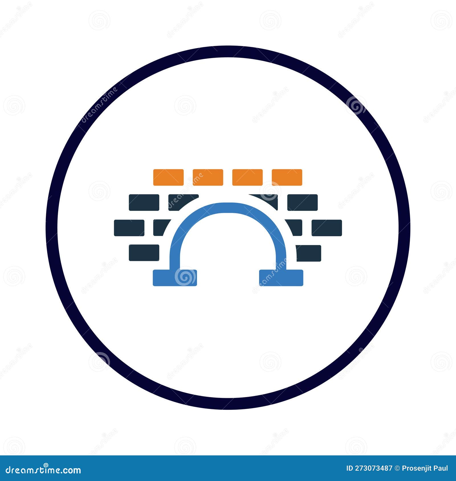 Canal, Waterway Brick Bridge Icon Stock Vector - Illustration of ...