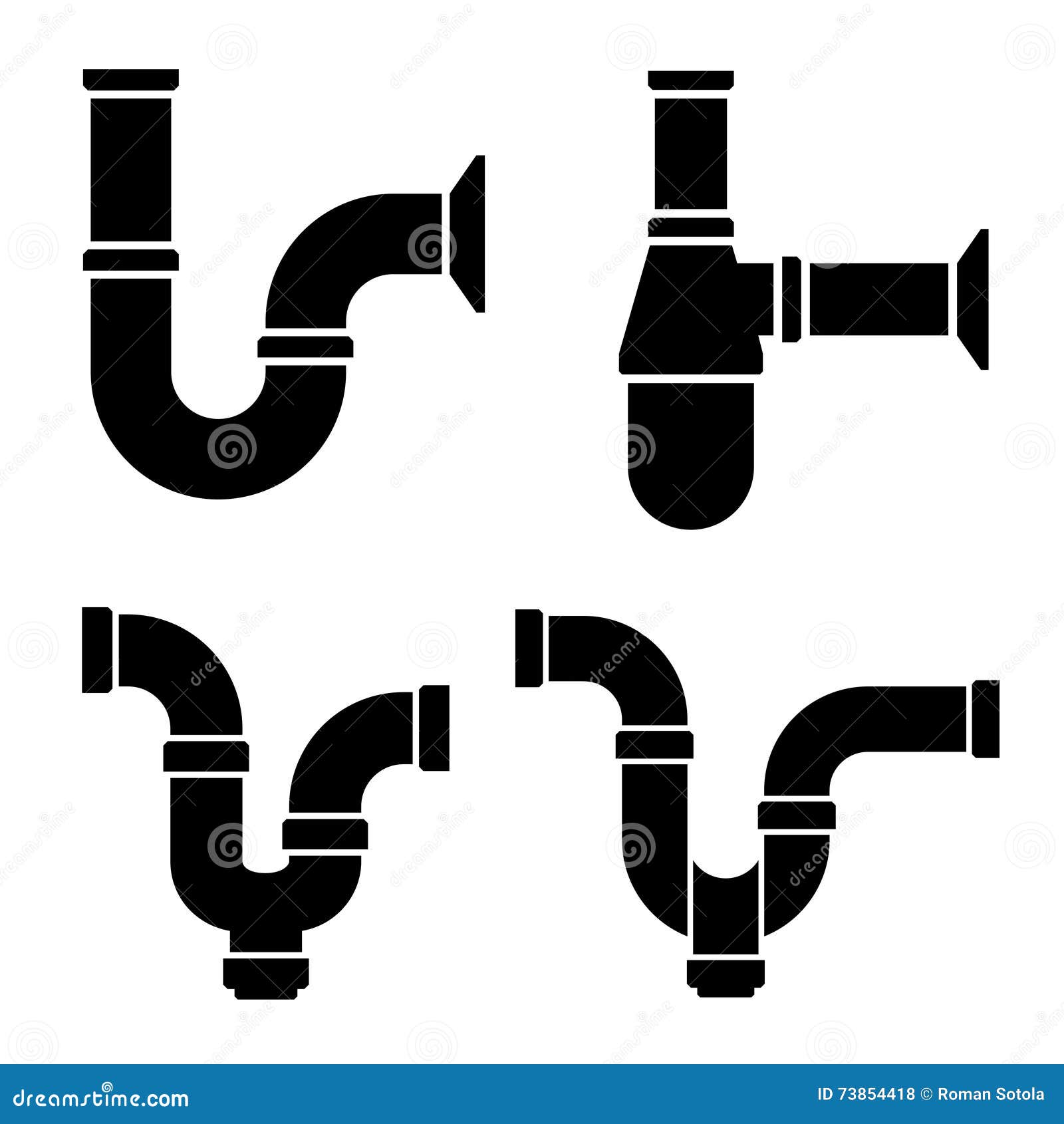 Canalization Airtrap Siphon Black Symbol Stock Vector - Illustration of ...