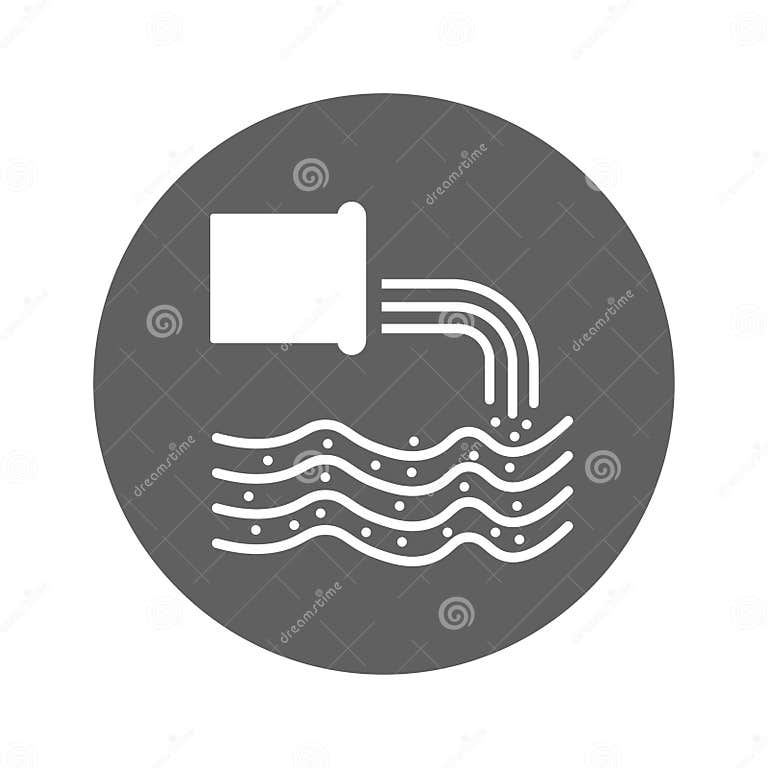 Canalization, Effluent, Flow Icon. Gray Vector Graphics Stock ...