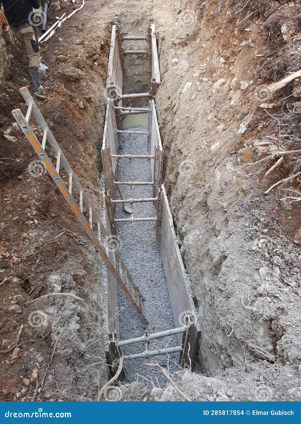 Canalization or Sewer Construction for Sewage Stock Photo - Image of ...