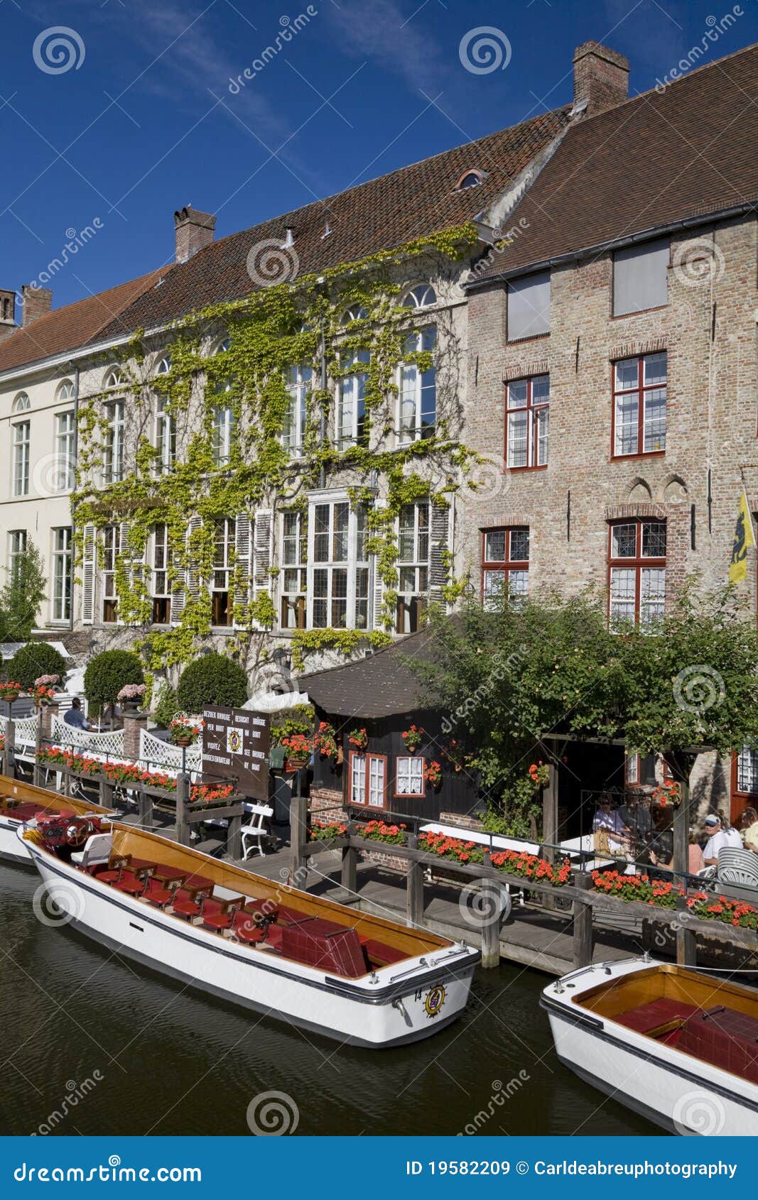 Canalside View from Dijver, Bruges Stock Image - Image of west, belgium ...