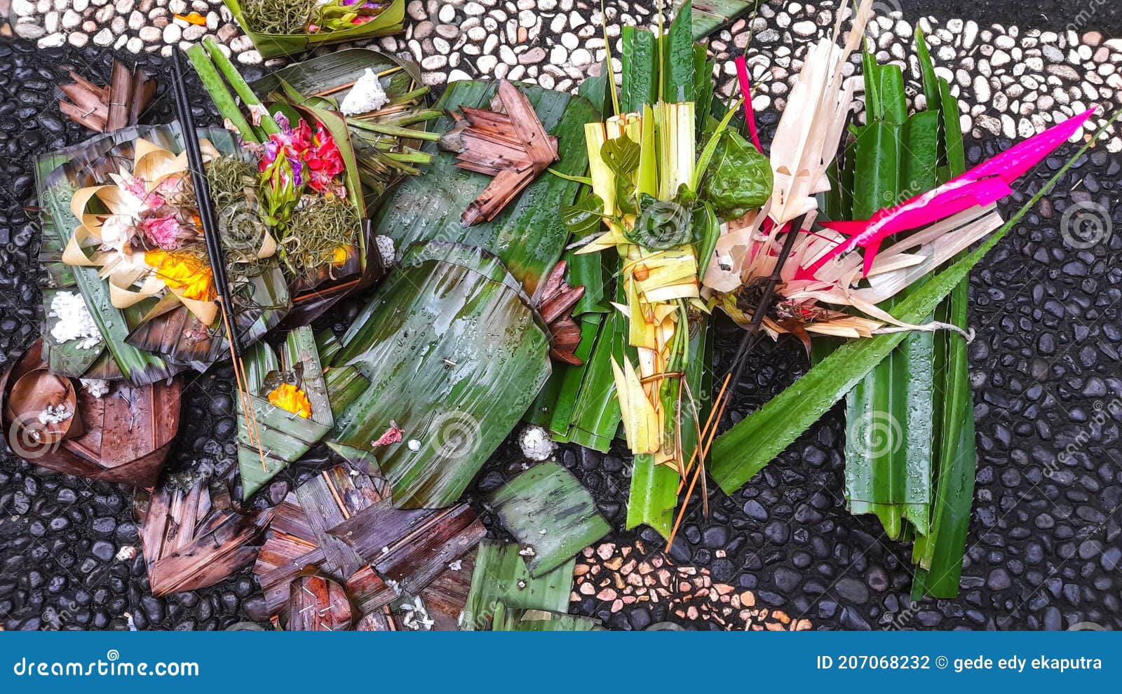 Canang after Exposed by Rain, Canang is a Part Ceremony in Bali Stock ...