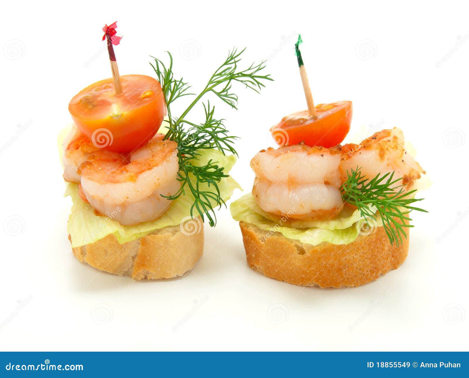 Canape stock image. Image of shrimp, toothpick, seafood - 18855549