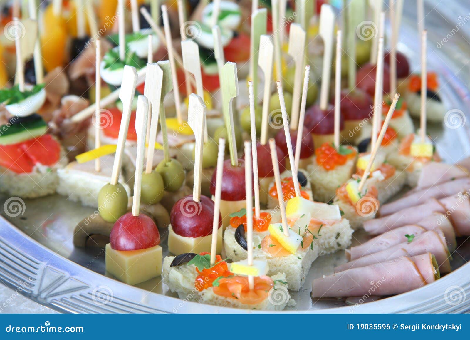 Canape stock photo. Image of relish, pomegranates, anchovy - 19035596