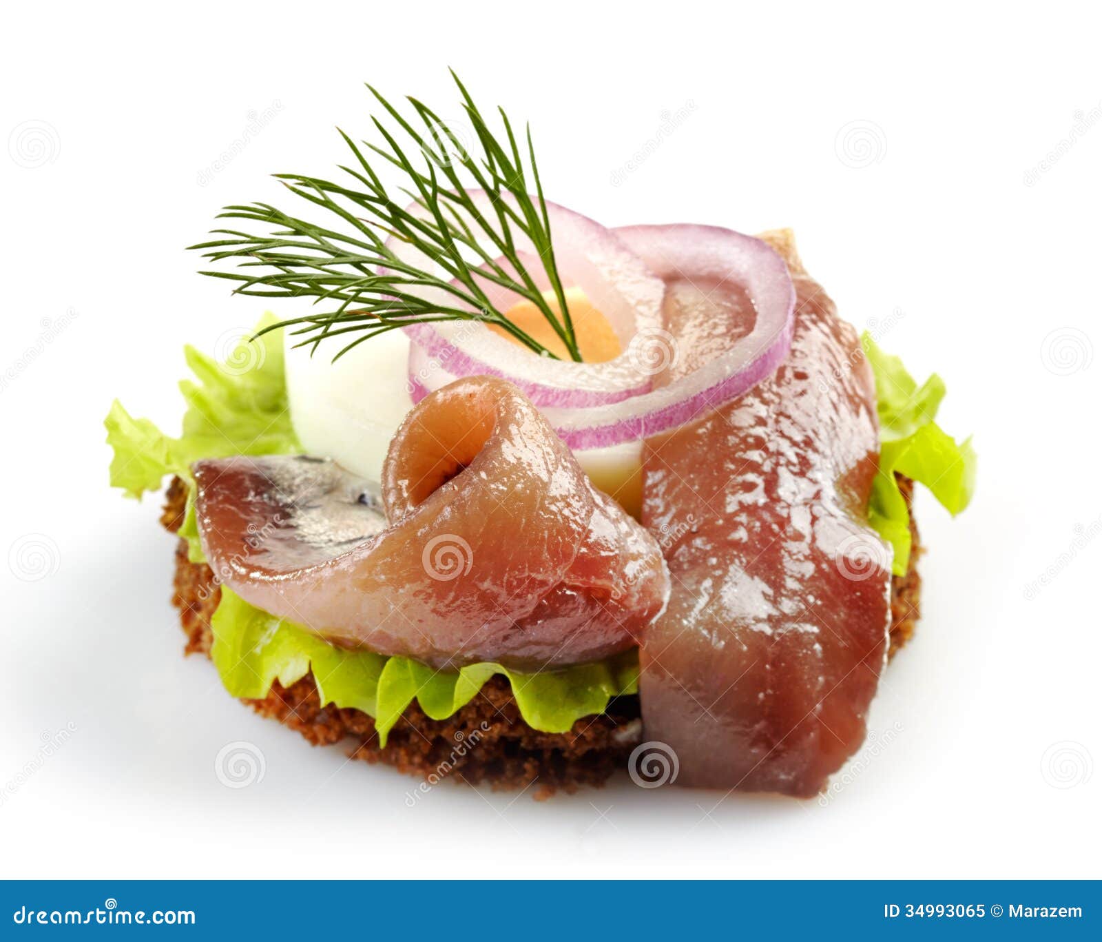 Canape with Anchovy and Egg Stock Image - Image of portion, seafood ...