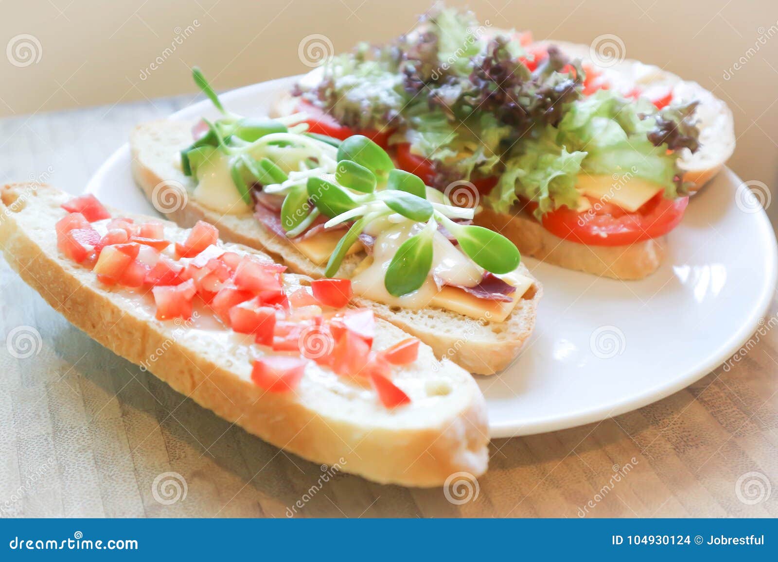 Canape or Bread with Ham and Cheese Stock Photo - Image of prepare ...