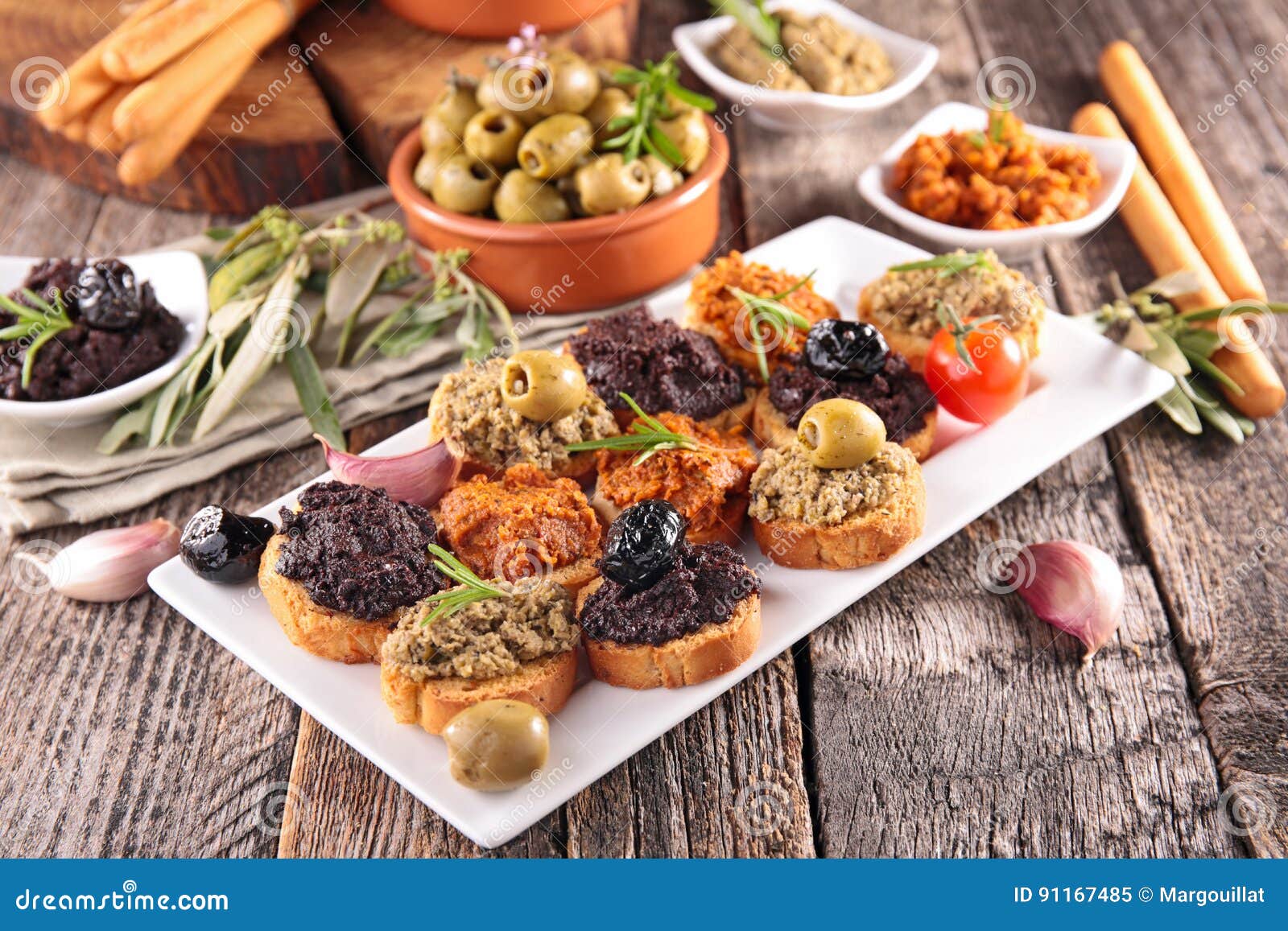 Canape, buffet food stock image. Image of tapenade, dining - 91167485