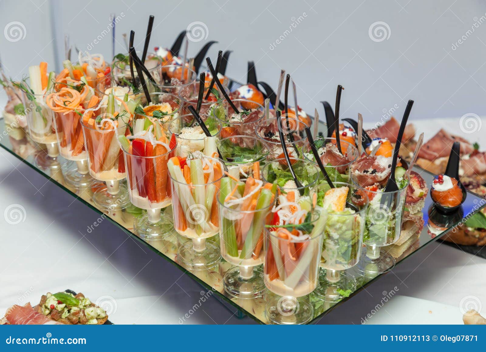 Canape for a Buffet Table, Appetizer. Stock Image - Image of green ...