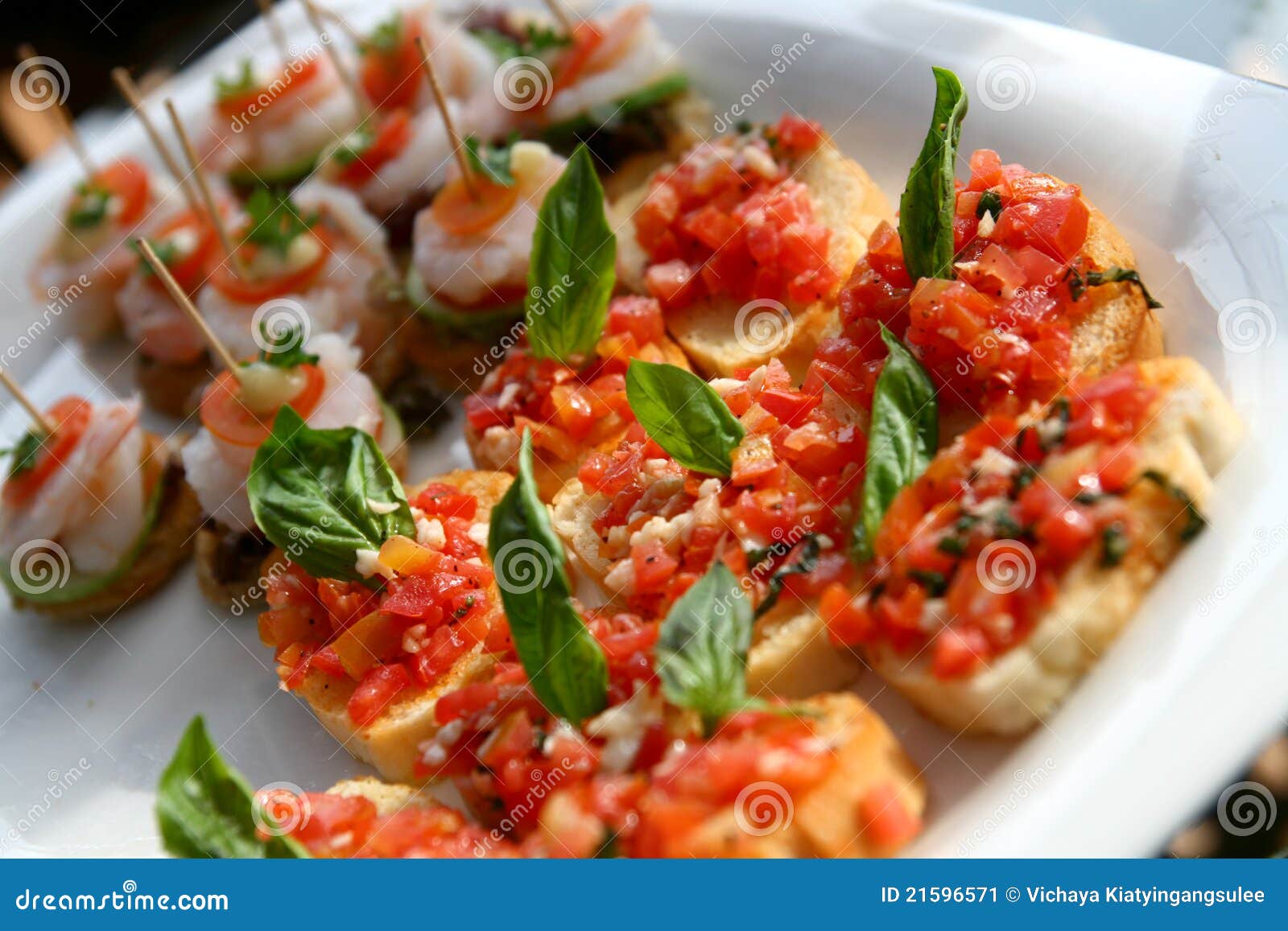 Canape cocktail set stock image. Image of bruschetta - 21596571