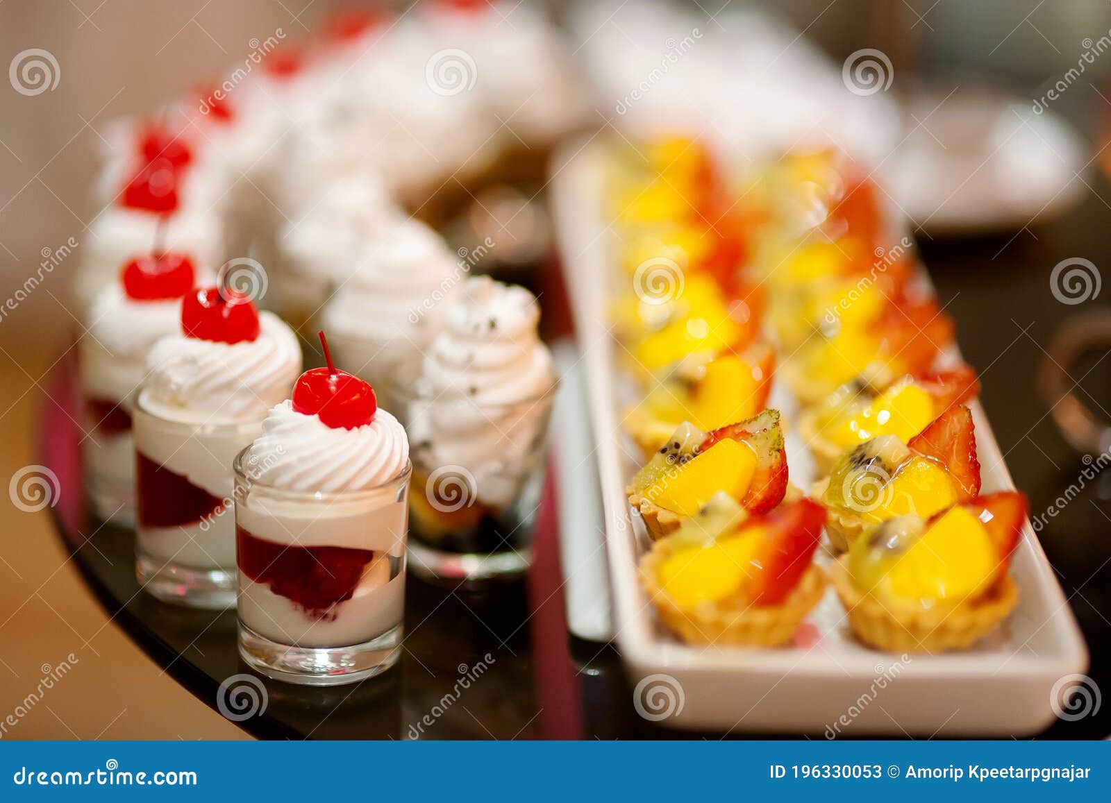 Assort of Canape Dessert on Tray Stock Image - Image of food, little ...