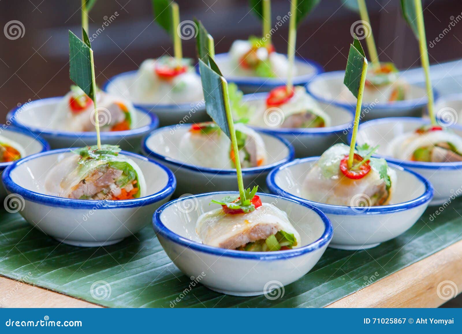 Canape with Fresh Spring Rolls Stock Image - Image of fresh, chinese ...