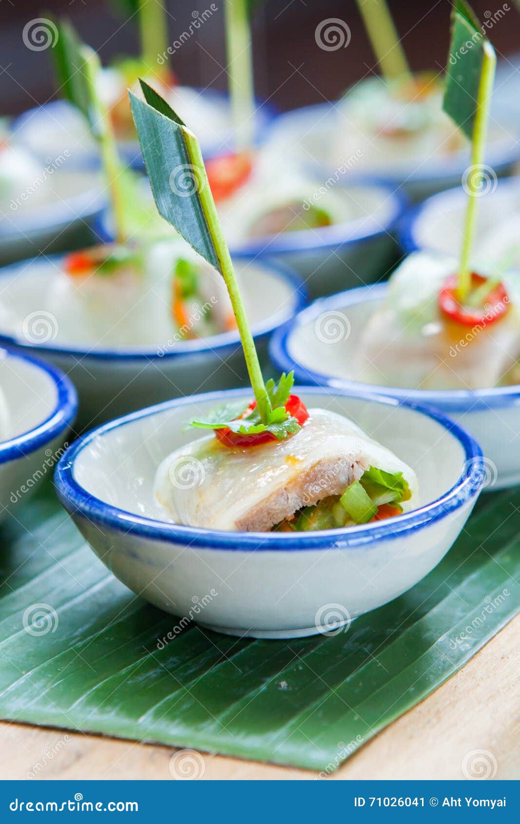 Canape with Fresh Spring Rolls Stock Image - Image of healthy, lunch ...