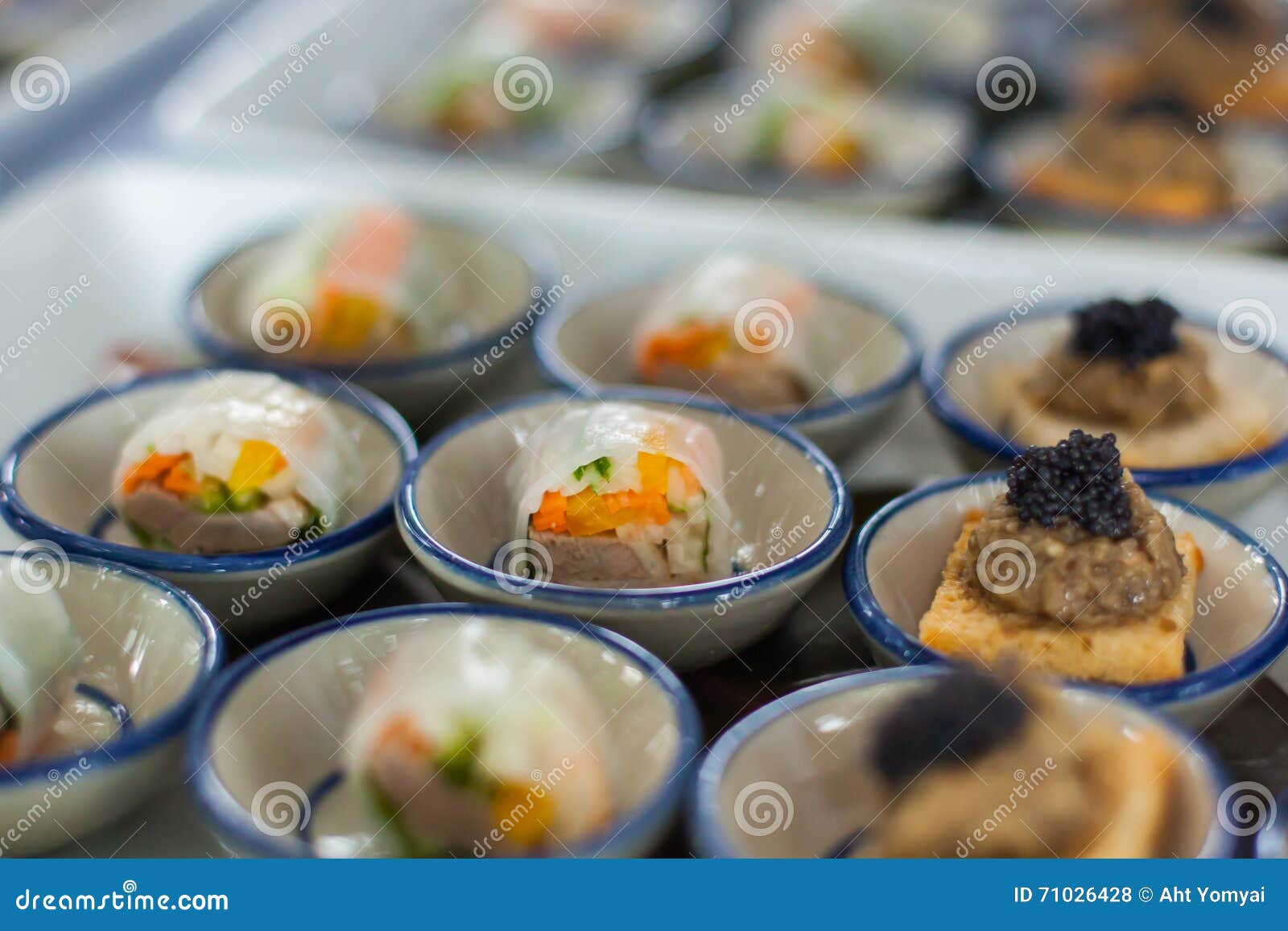 Canape with Fresh Spring Rolls. Stock Photo - Image of lunch, nutrition ...
