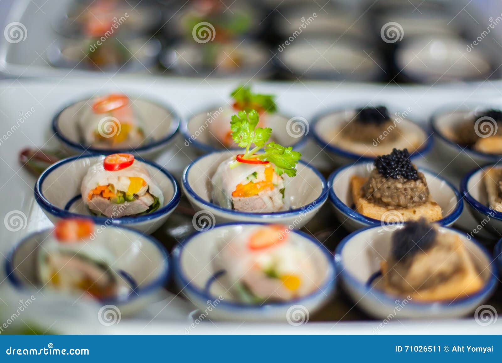 Canape with Fresh Spring Rolls. Stock Image - Image of asian, eating ...