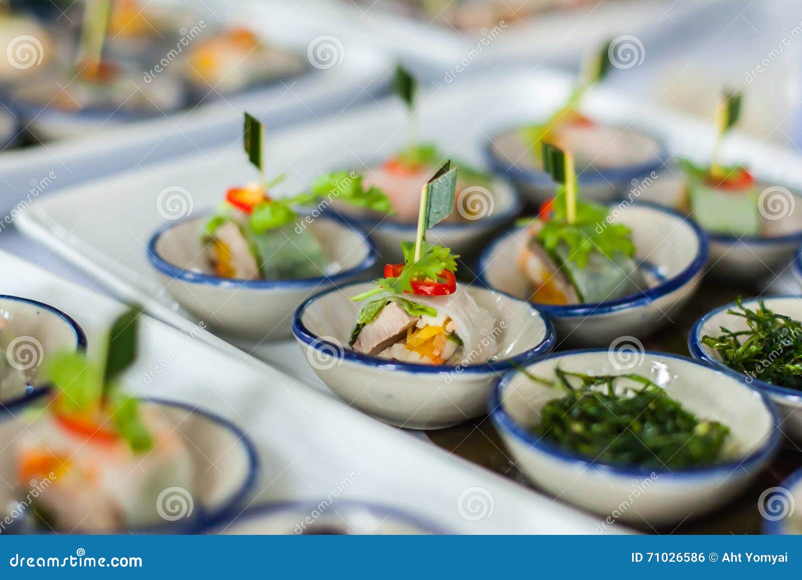 Canape with Fresh Spring Rolls. Stock Photo - Image of diet, rice: 71026586