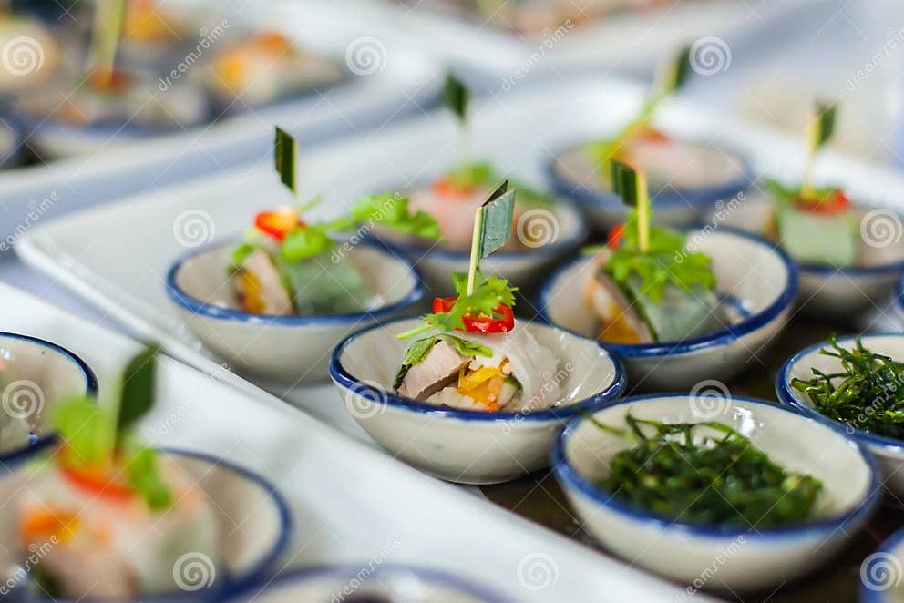 Canape with Fresh Spring Rolls. Stock Photo - Image of diet, rice: 71026586