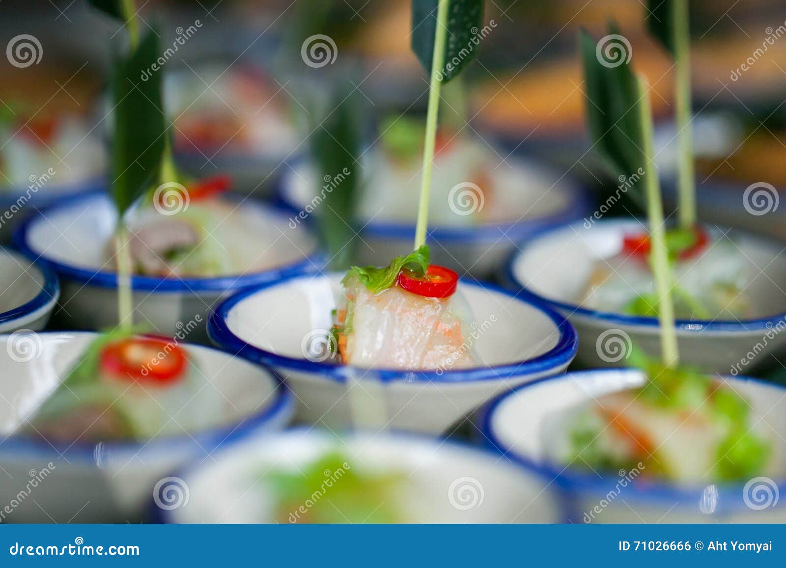 Canape with Fresh Spring Rolls Stock Photo - Image of asian, cucumber ...