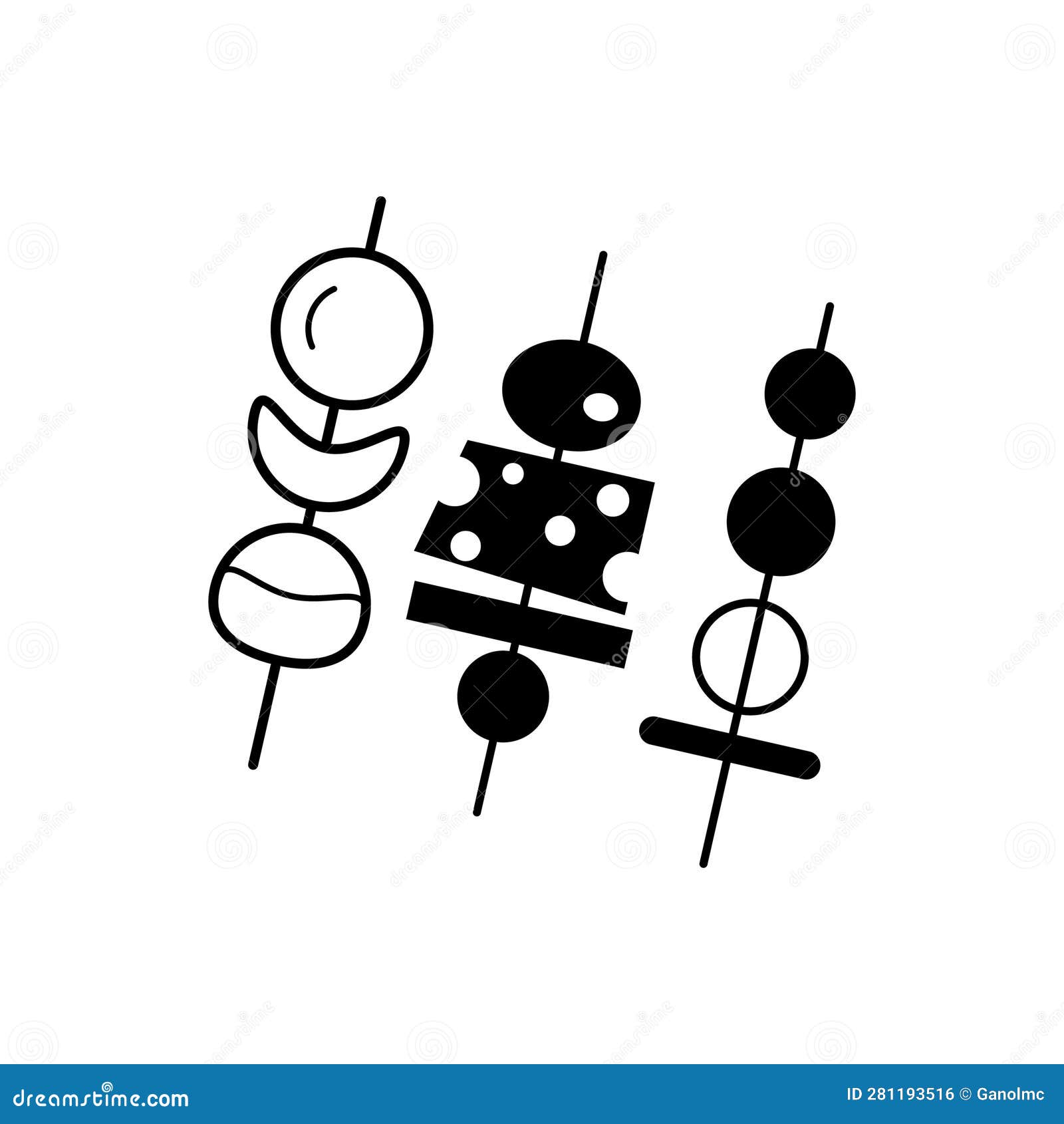 Canape Icon, Appetizer Logo Isolated on a White Background Stock Vector ...