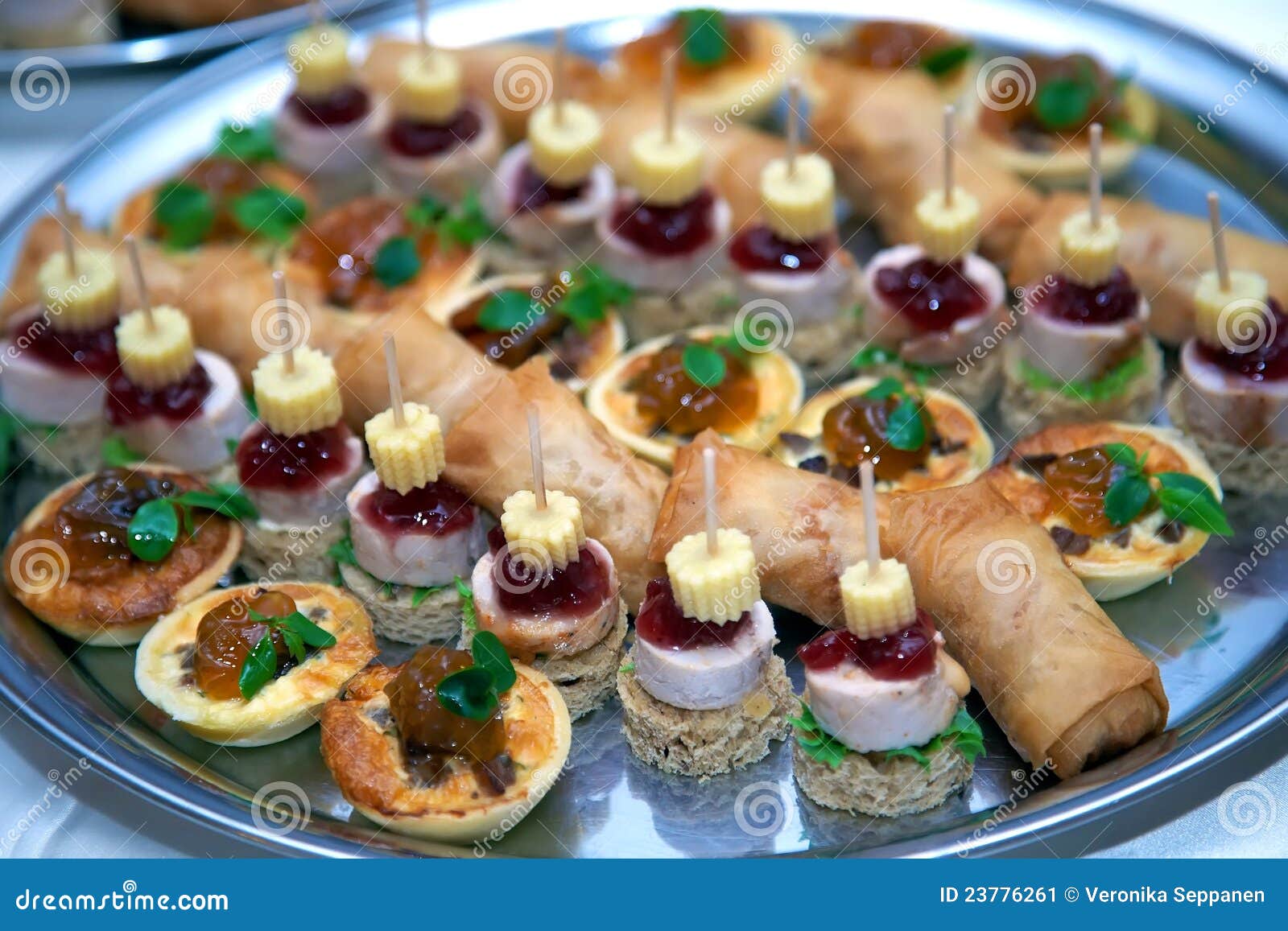 Canape mix stock image. Image of buffet, fish, leaf, olive - 23776261