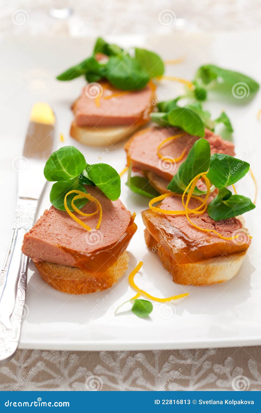Canape with pate stock image. Image of antipasti, delicious - 22816813