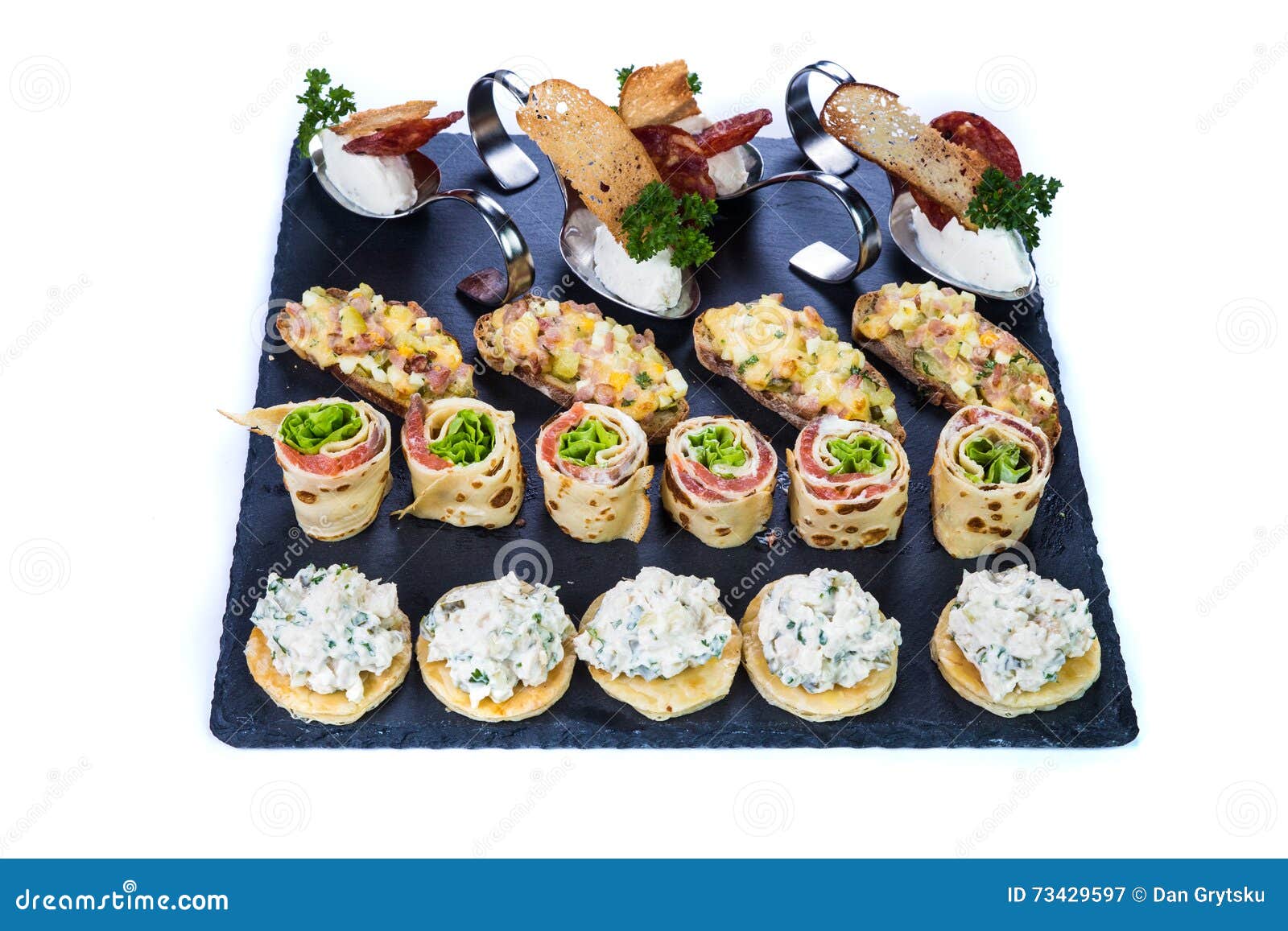 Canape. stock image. Image of dinner, club, fresh, roasted - 73429597