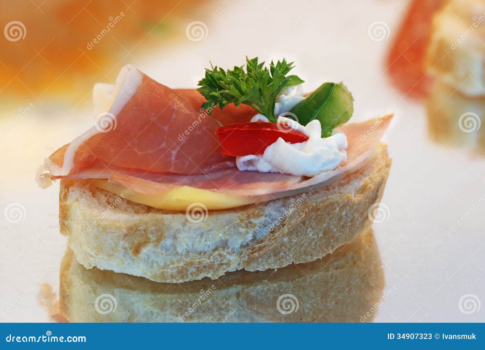 Canape sandwich stock image. Image of canape, fresh, lunch - 34907323