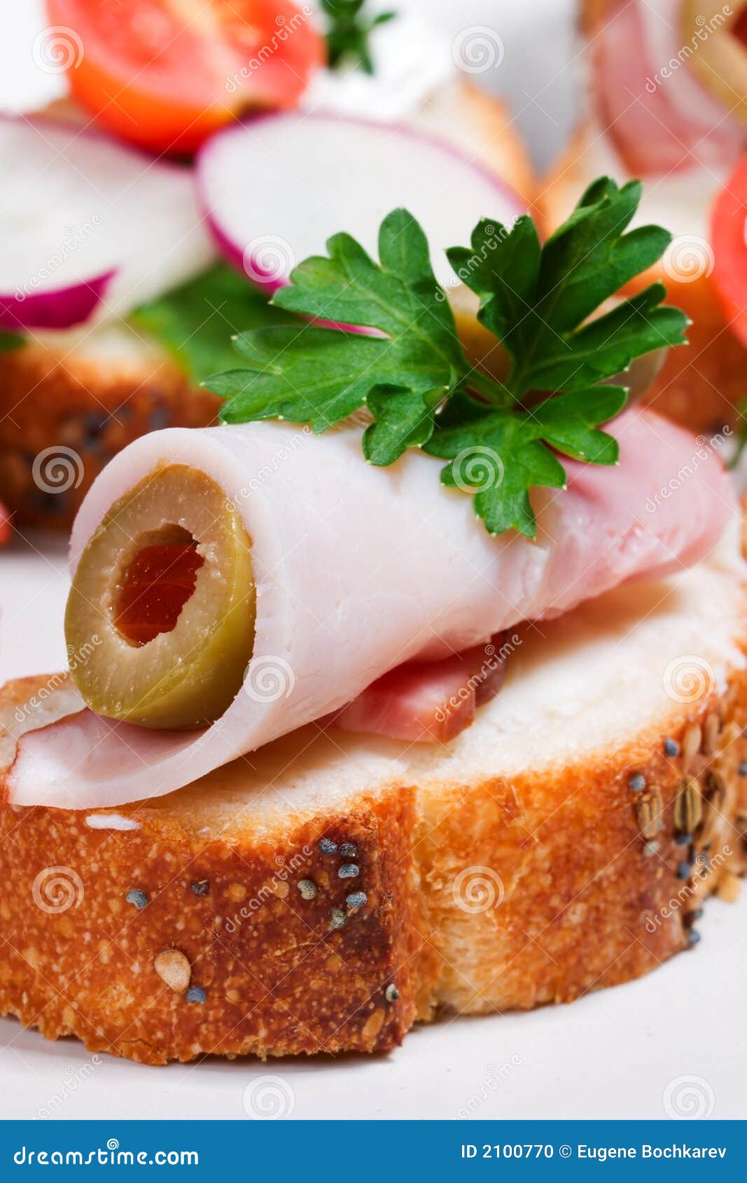 Canape sandwiches stock photo. Image of olive, canape - 2100770