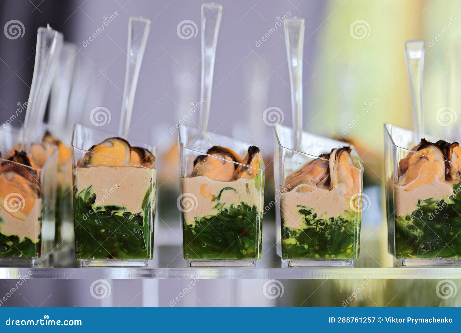 Canape of Seafood Close-up on the Table Stock Image - Image of healthy ...