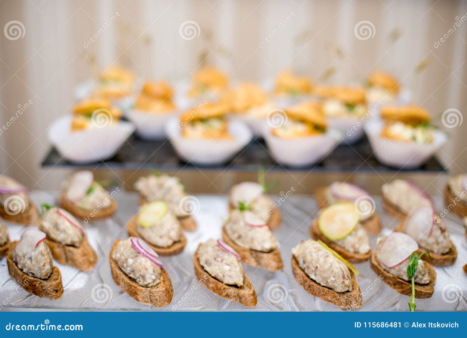 Canape Selection on Slate Platter Stock Image - Image of bread, cuisine ...