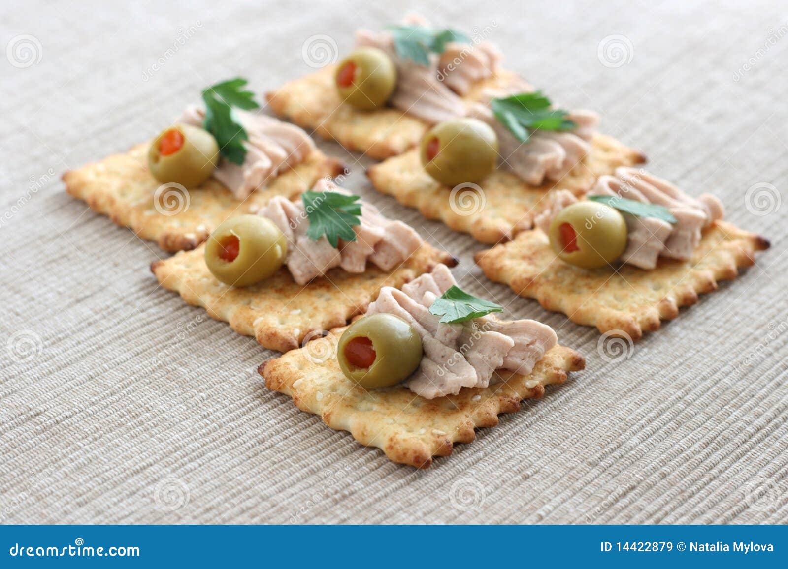 Canape with turkey paste stock image. Image of napkin - 14422879